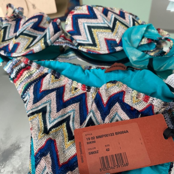Missoni | Swim | Missoni Mare Woman Mare Crochetknit Bikini Light Bluegeensilver Size 42 | Poshmark